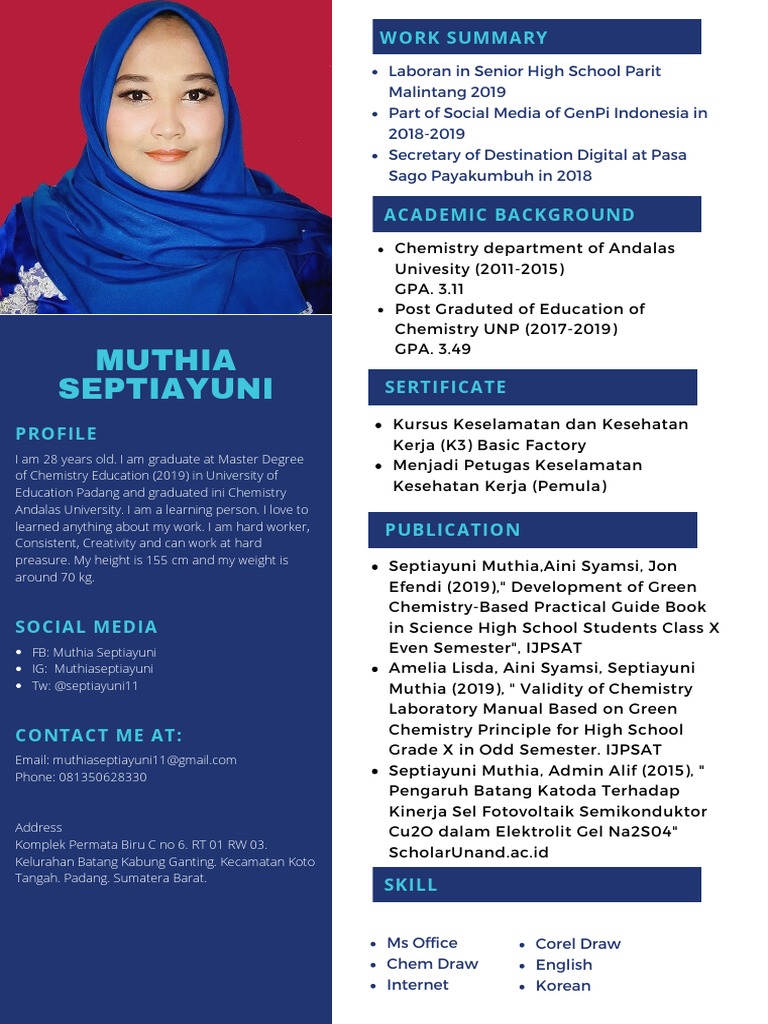 CV Muthia Septiayuni | PDF