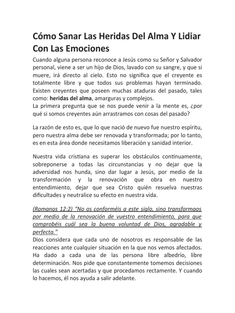 Heridas Del Alma | PDF | Alma | Dios