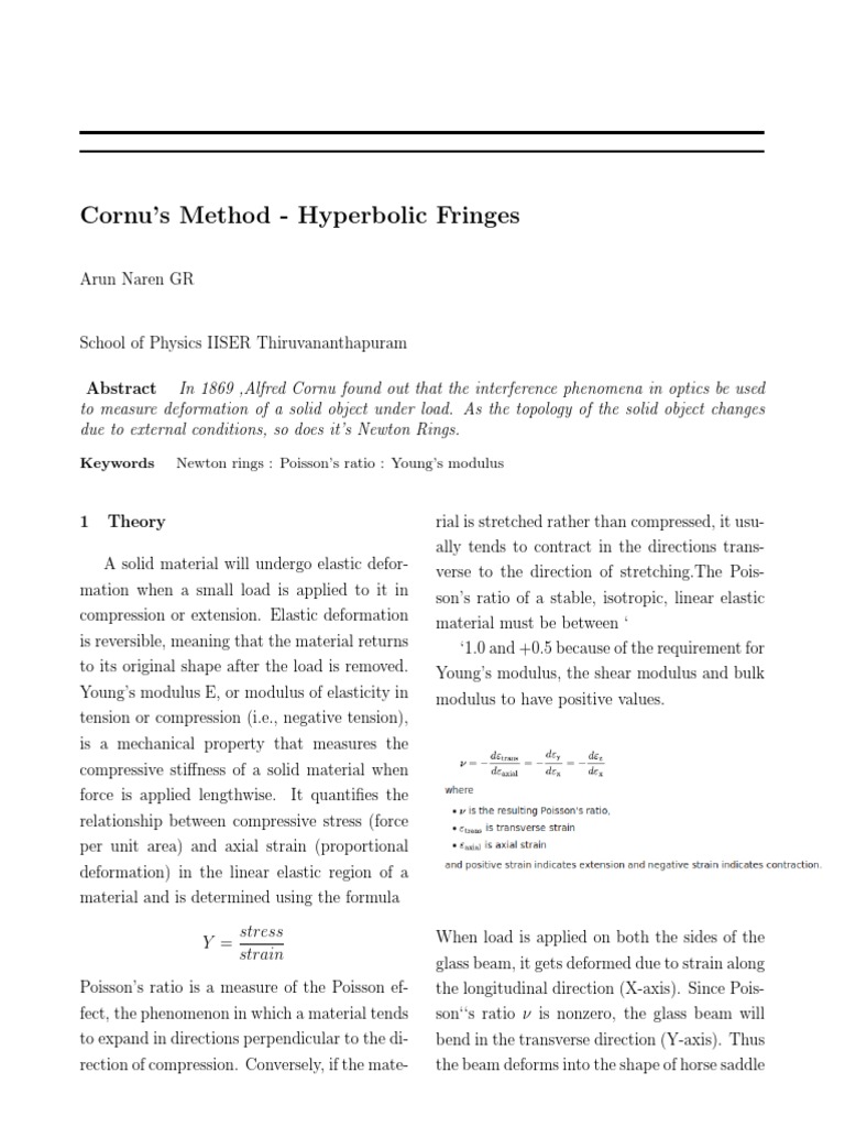 Cornu Method XX | PDF | Elasticity (Physics) | Young's Modulus