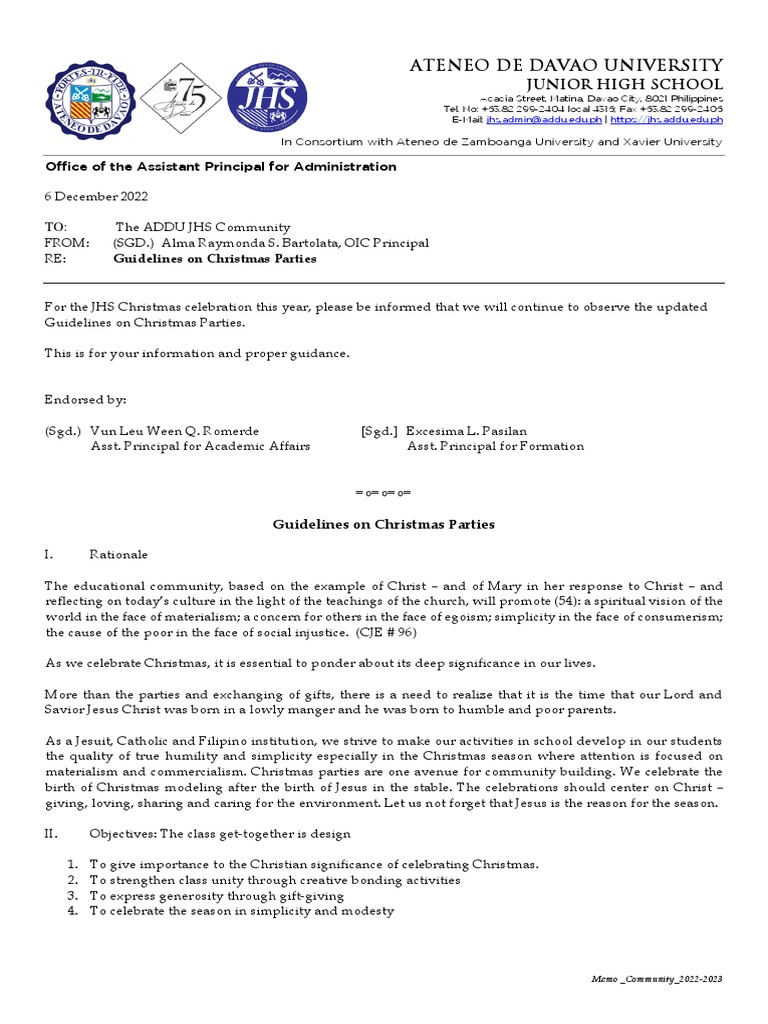 Christmas Party Guidelines 2022 | PDF | Christmas | Gift