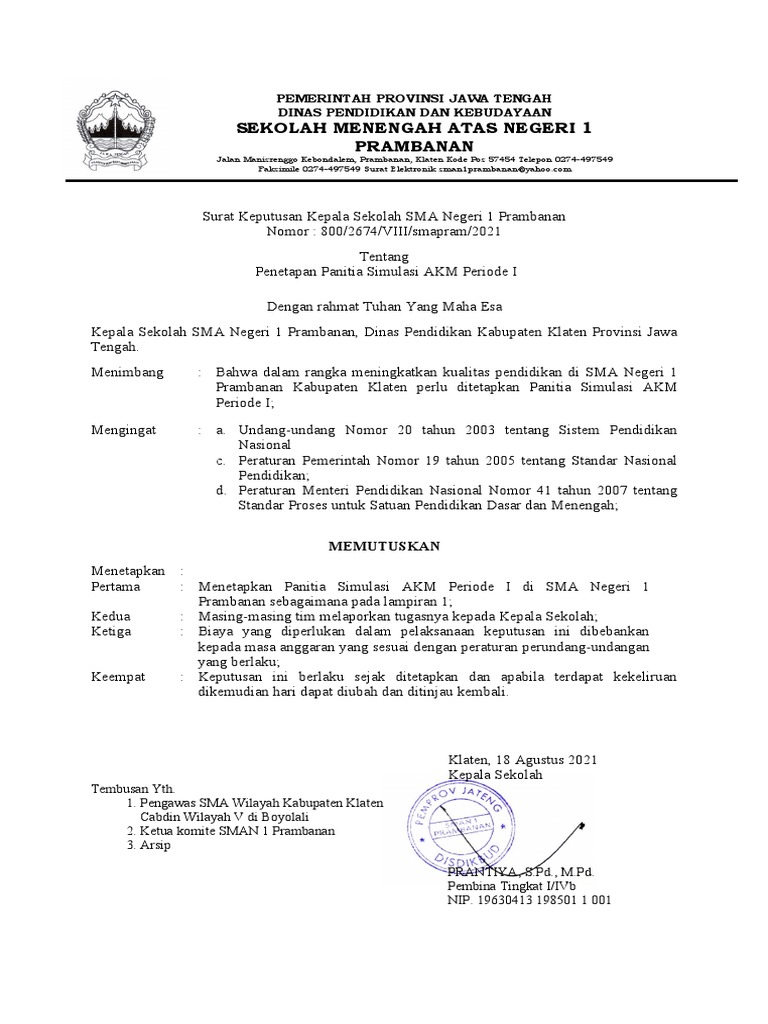 Panitia Simulasi Akm 21-22 | PDF