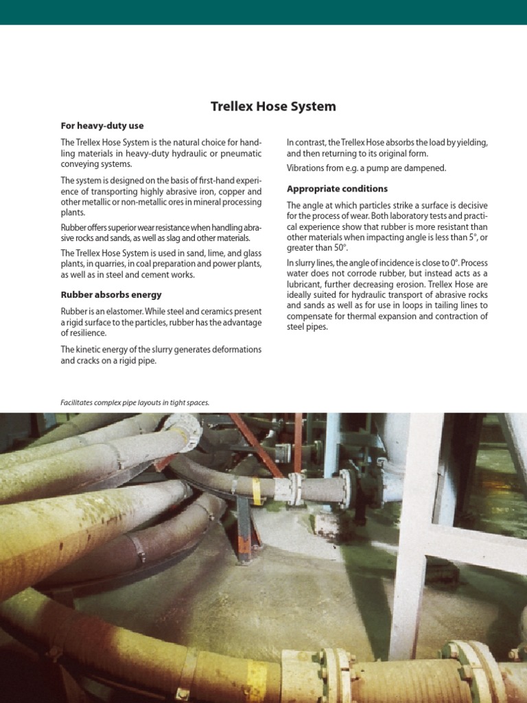 Trellex Hose System for Abrasive Materials | PDF | Pipe (Fluid ...