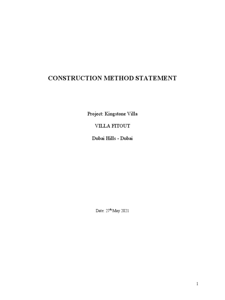 Construction Method Statement | PDF | Procurement | Noise
