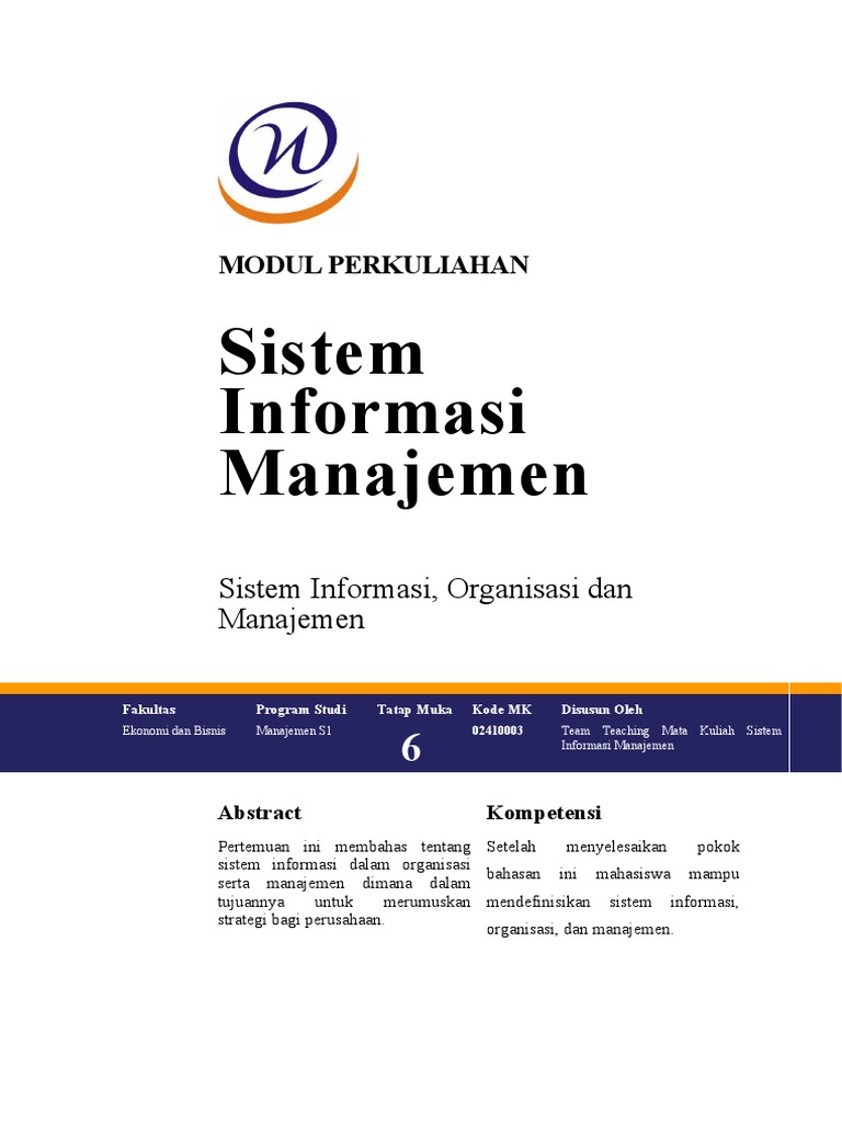 Modul SIM - Pert 6-Sistem Informasi, Organsasi, Dan Manajemen | PDF | Karier & Perkembangan | Bisnis