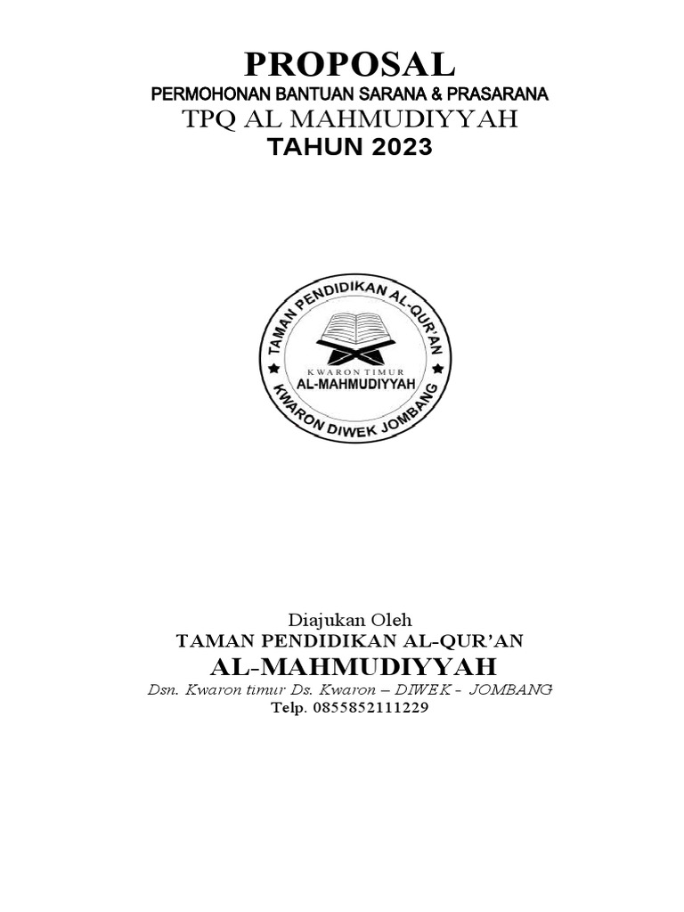 Proposal Bantuan Sarana TPQ 2023 | PDF