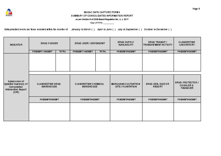 4-Badac Data Capture Forms - Badac Form 6 | PDF