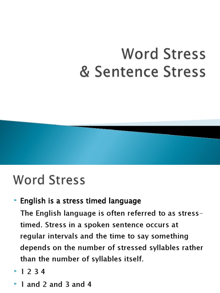 Word N Sentence Stress | PDF | Stress (Linguistics) | Linguistic Morphology
