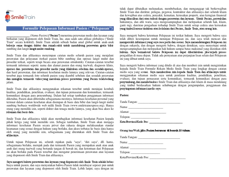 Form Pelepasan Pasien | PDF