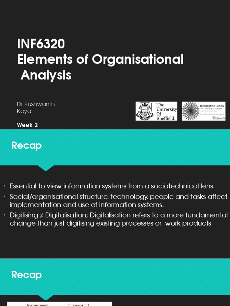 INF6320 - Week 2 - Elements of Organisational Analysis | PDF ...