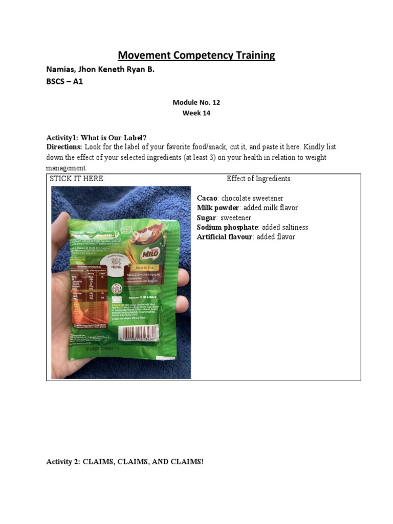 Movement Competency Training Module No. 12 | PDF