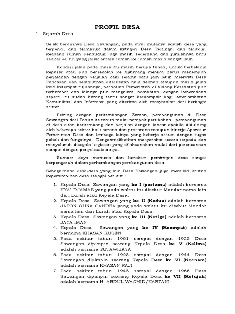 Profil Desa Fix 1 | PDF