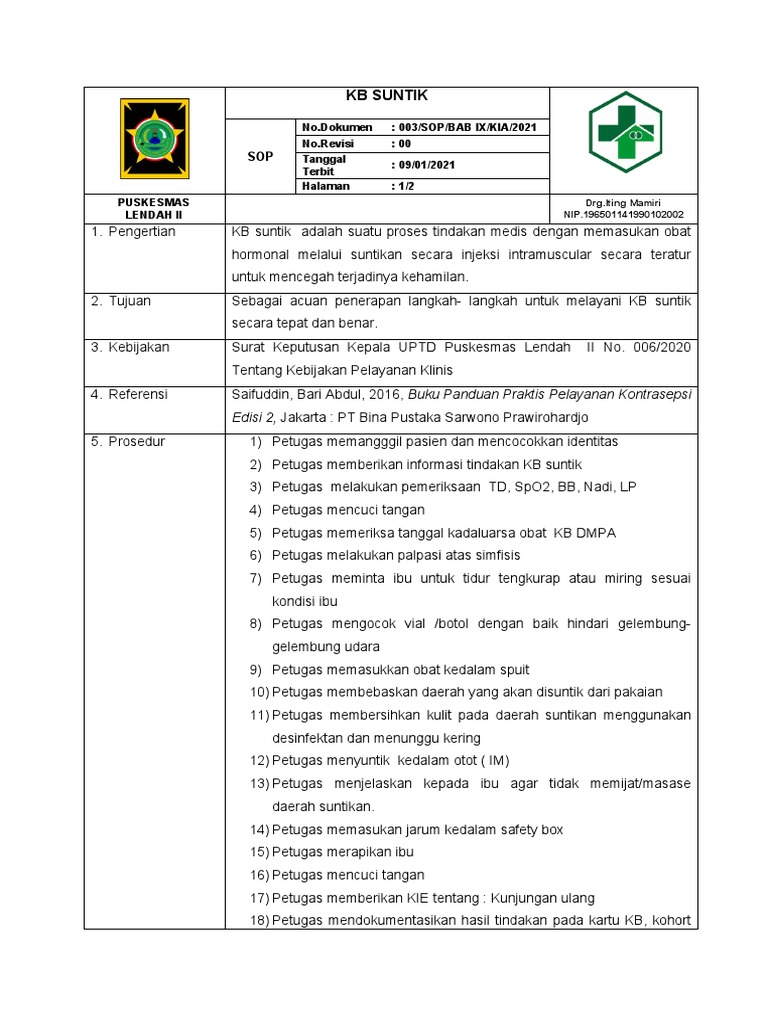 3, Sop KB Suntik 2022 | PDF | Sains & Matematika