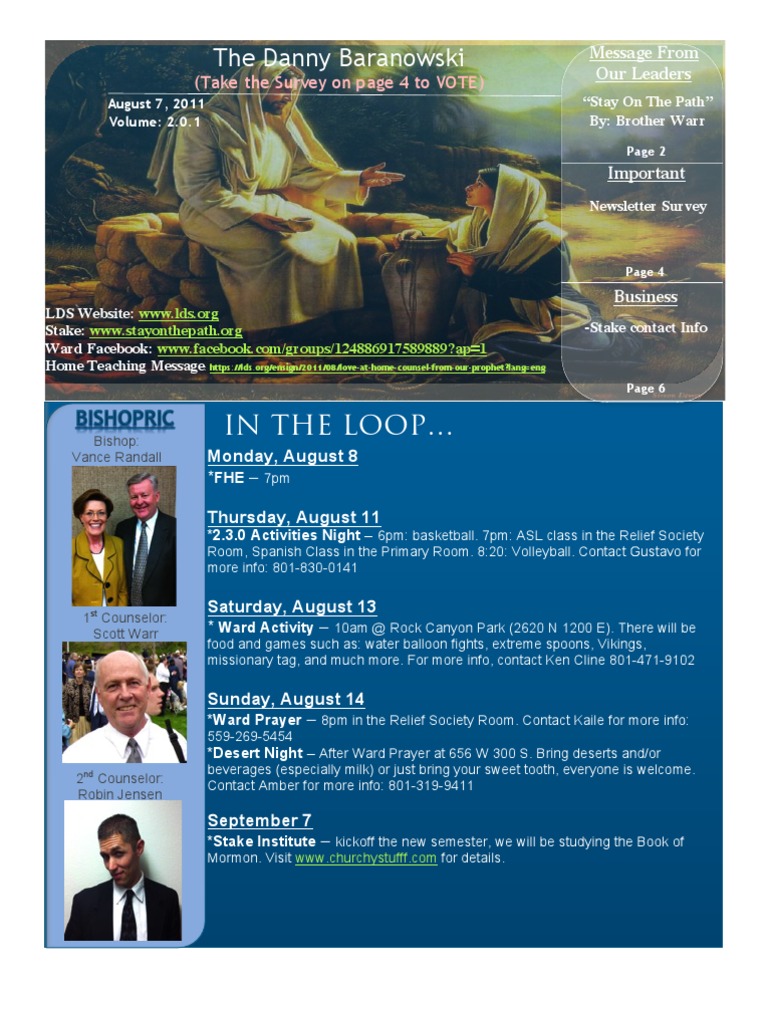 Ward Newsletter Volume 2.0.1 | Download Free PDF | Missionary (Lds ...