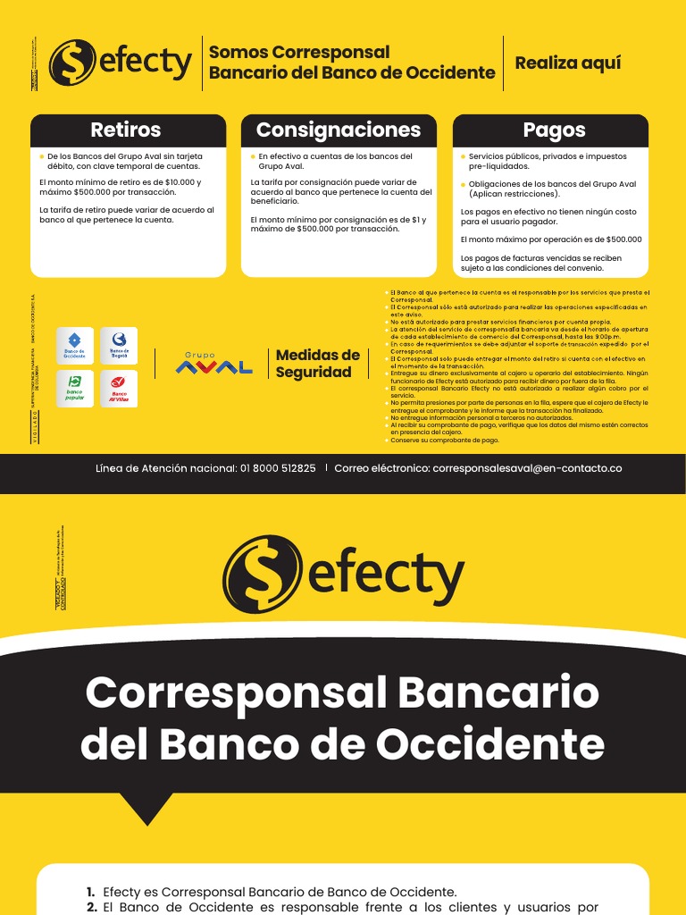 Sticker Corresponsal Banco de Occidente | PDF | Bancos | Tarjeta de débito