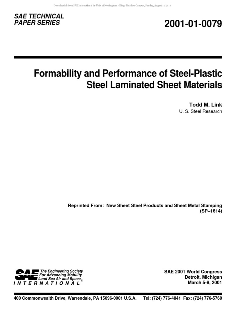 Sae Technical Paper Series: Todd M. Link | PDF | Strength Of Materials ...