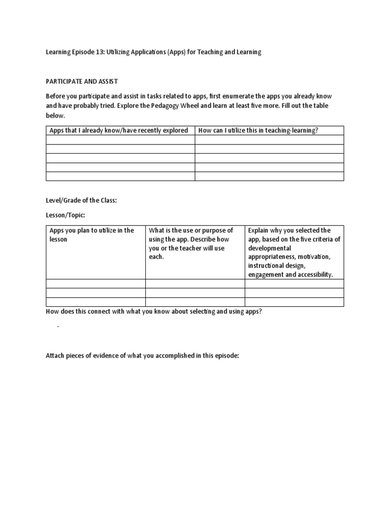 Learning Episode 13 FS2 Utilizing Applications For Teaching and ...