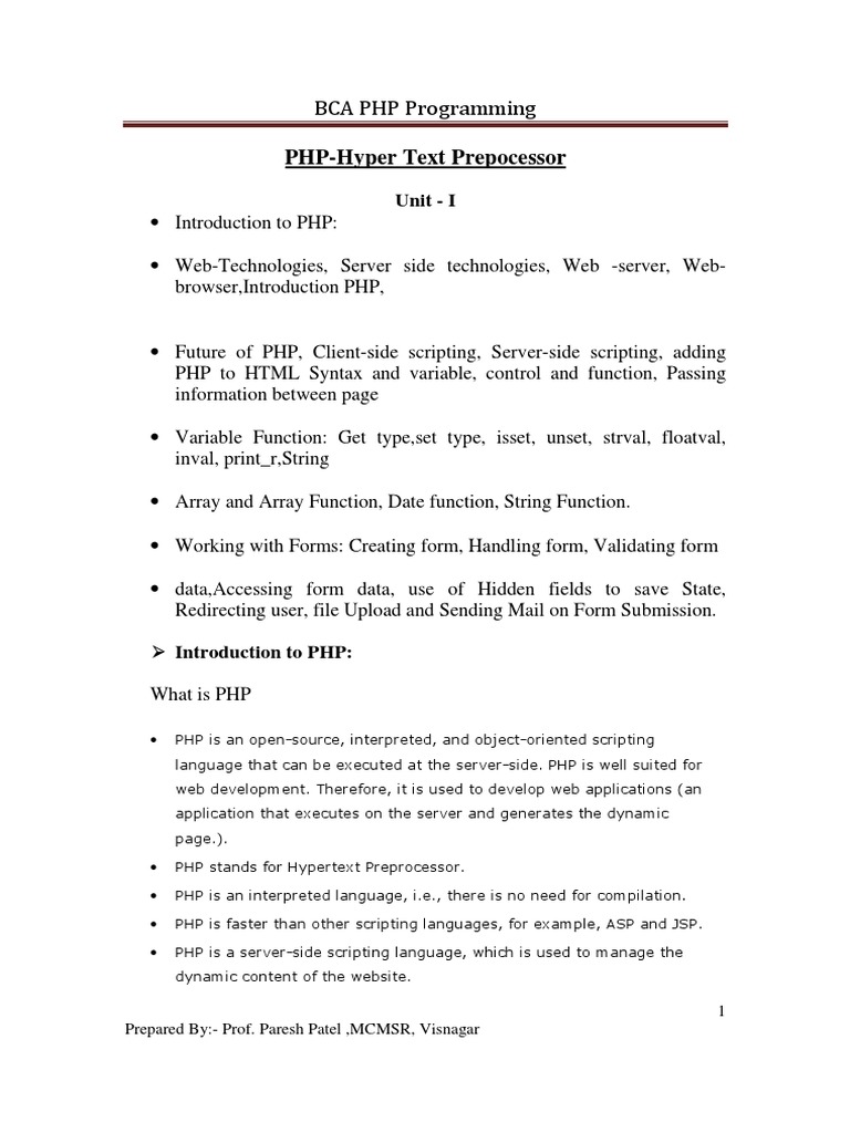 Introduction To Php Programming An Overview Of Php Features Advantages Syntax And Uses Pdf 