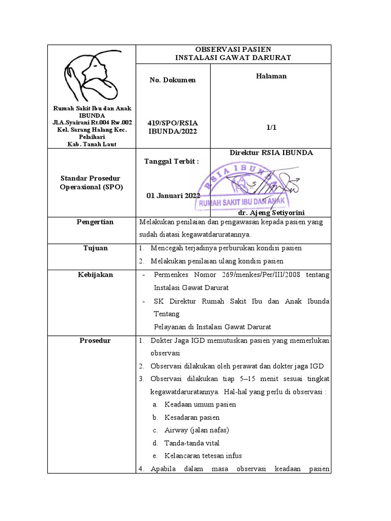 Observasi Pasien Di Igd | PDF