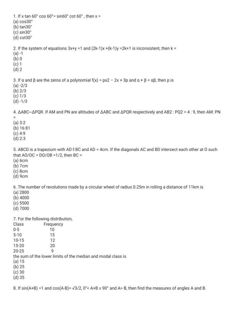 Maths Class 10 Assignment | PDF | Geometry | Elementary Geometry