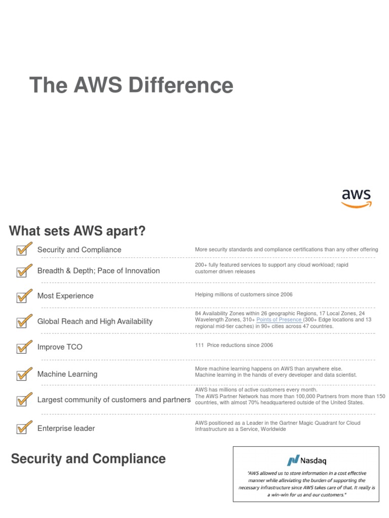 AWS Differentiation | PDF | Amazon Web Services | Cloud Computing