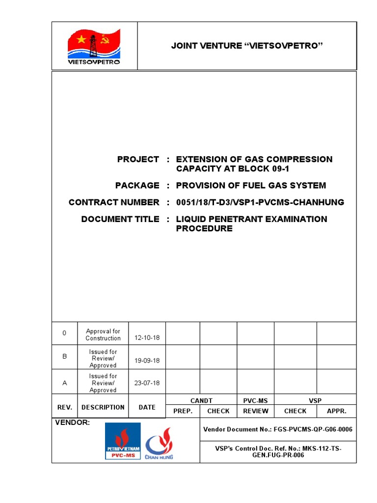 PT Procedure | PDF | Welding | Construction