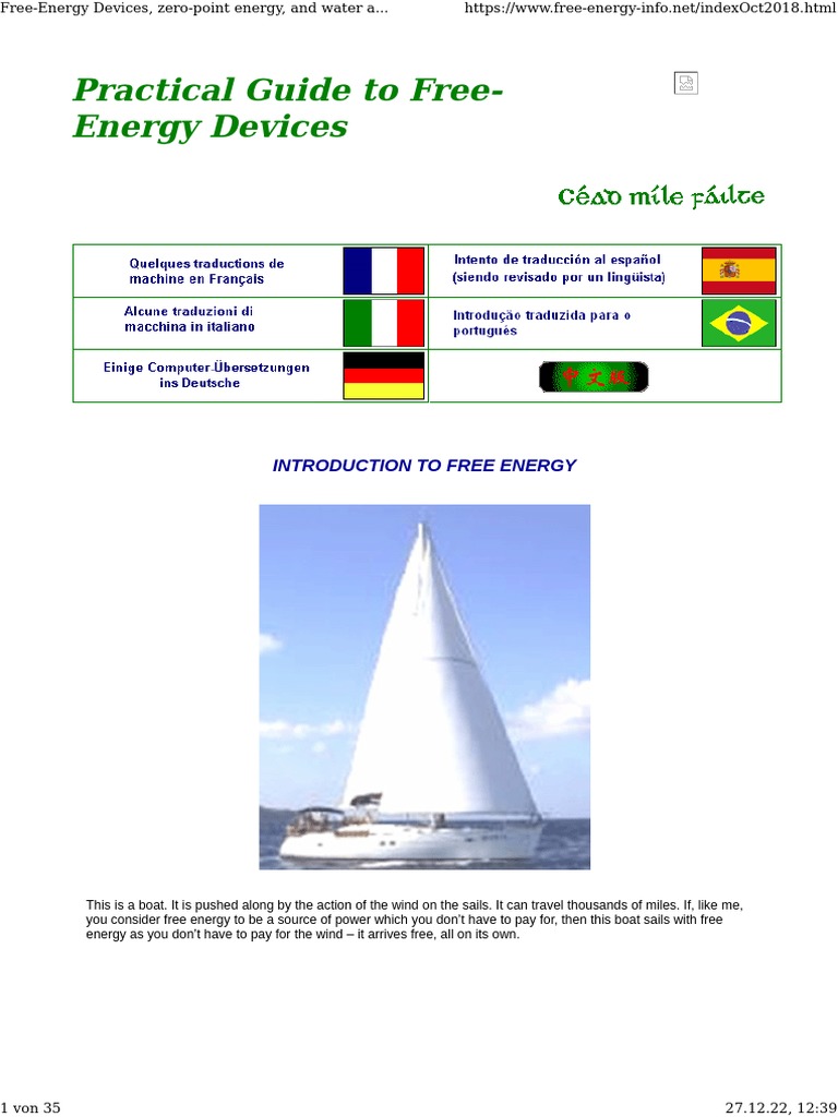 Free-Energy Devices, Zero-Point Energy, and Water As HHO Fuel | PDF ...