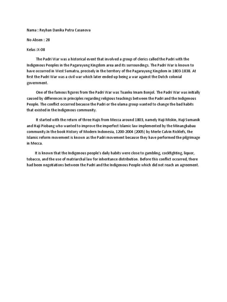 Historical Event Perang Padri | PDF | Politics