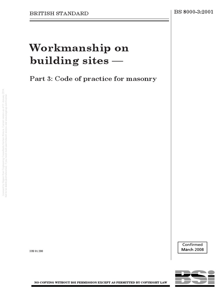 (G16) BS 8000 3 2001 | PDF | Economic Sectors | Architectural Elements