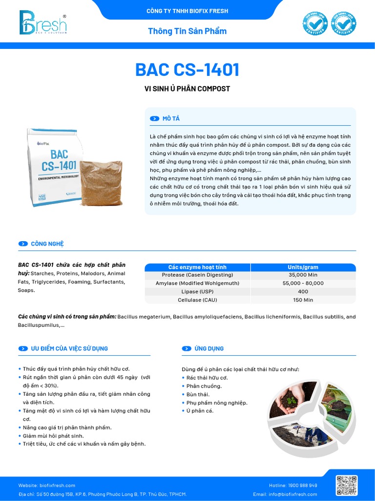Tai Lieu Biofix-Bac CS-1401 | PDF