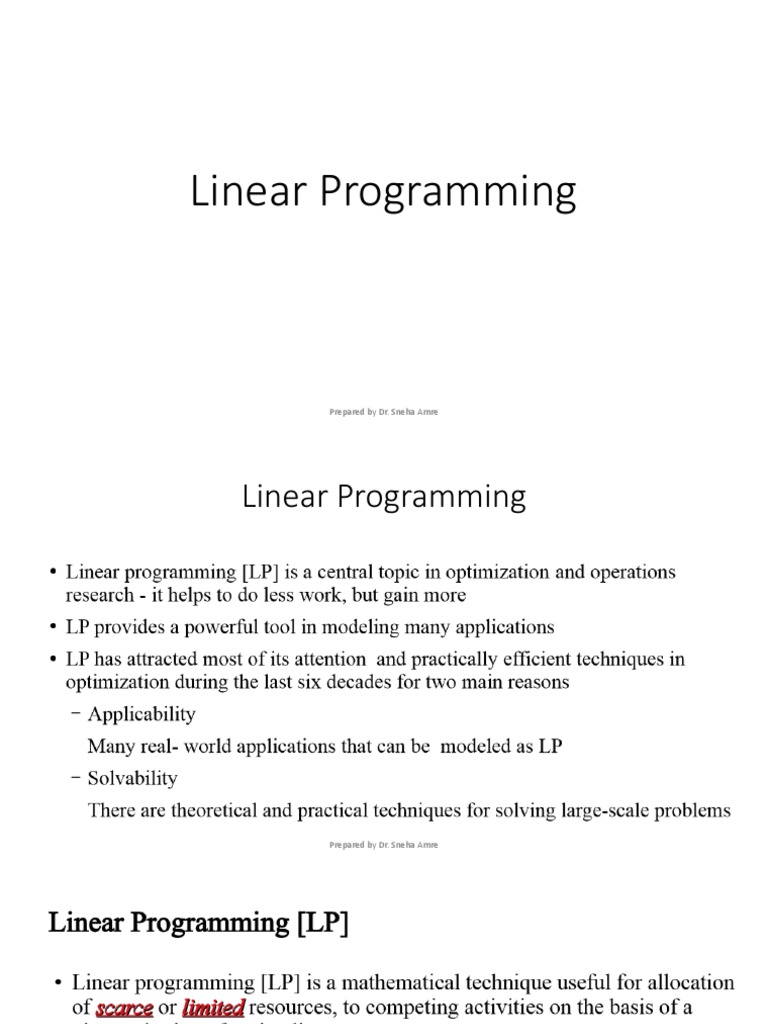 Lpp Final Pdf Mathematical Optimization Linear Programming 