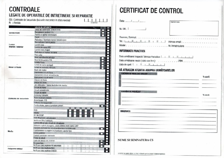Cerificat de Control | PDF