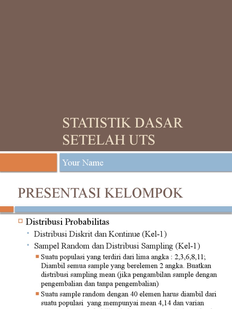 15-Tugas Kelompok Statistik Setelah UTS. Dan Soal | PDF