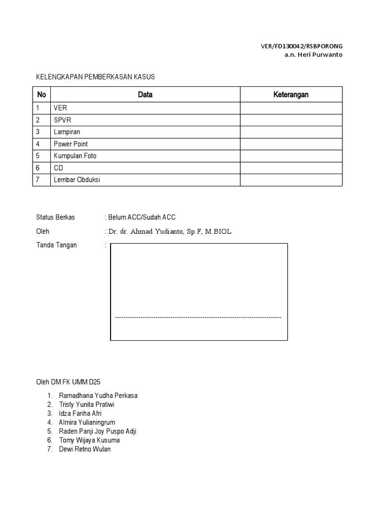 Kelengkapan Berkas Visum | PDF