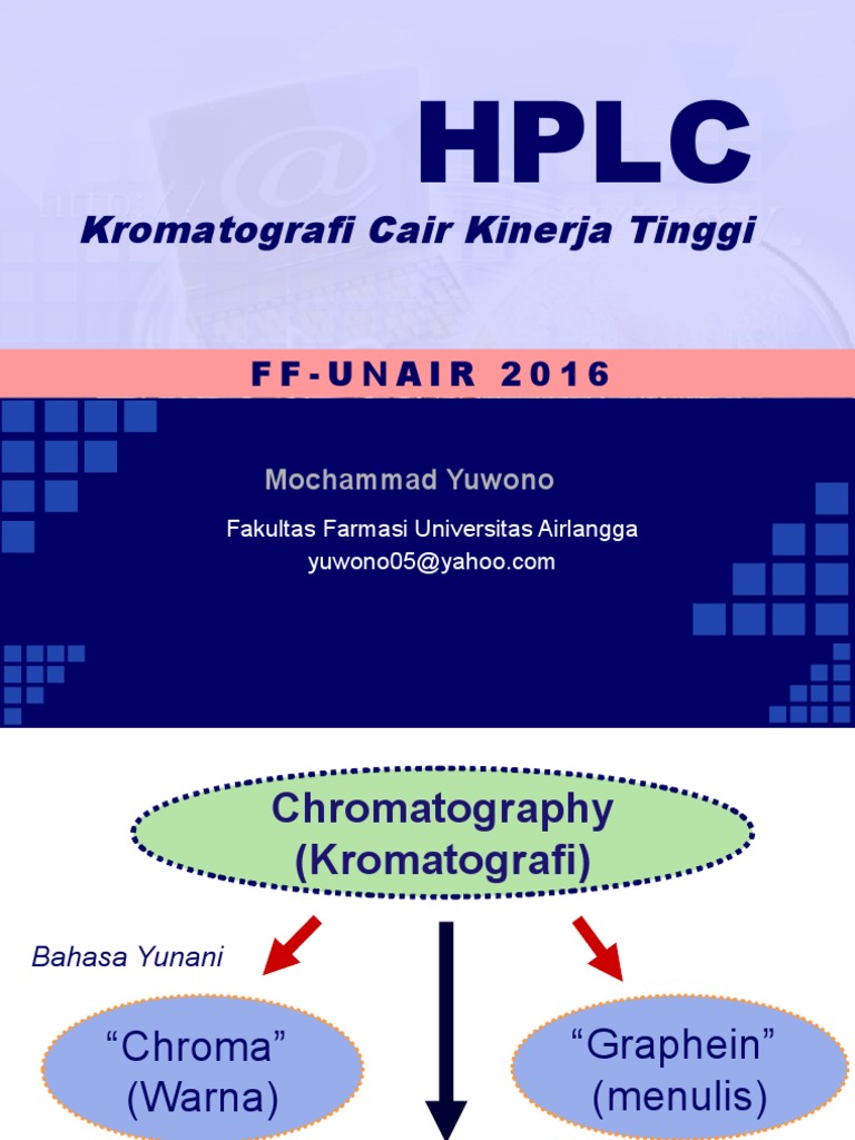 Analisis Senyawa Organik Menggunakan Kromatografi Cair Kinerja Tinggi ...