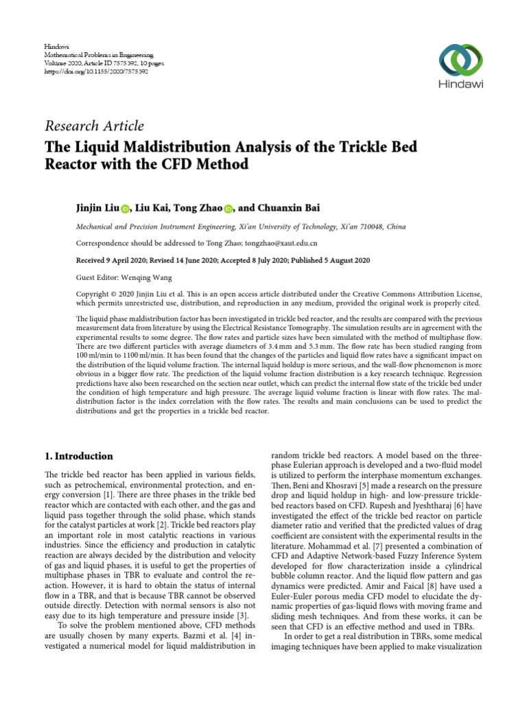 Maldistribution Factor Trickle Bed Reactor | PDF | Porosity ...