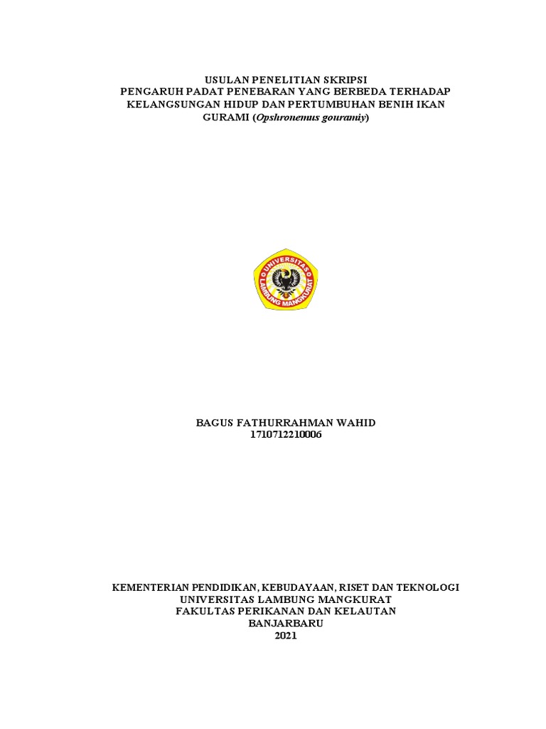 Usulan Penelitian Skripsi | PDF