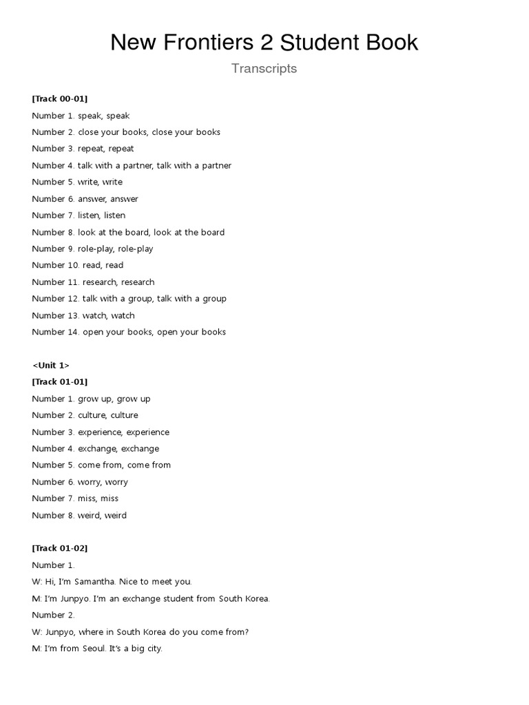 New Frontiers 2 SB Transcripts | PDF | Prom | Mountaineering