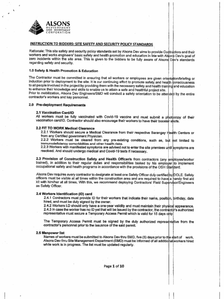 ITB For Site Safety | PDF