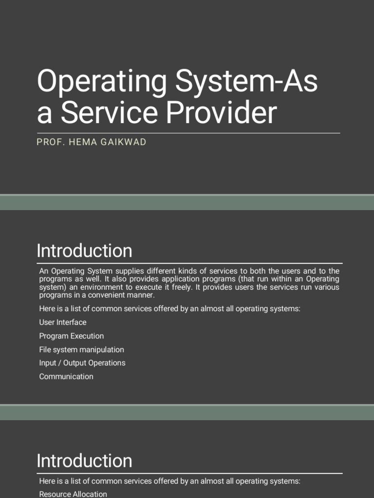 OS As Service Provider | PDF | Process (Computing) | Programming
