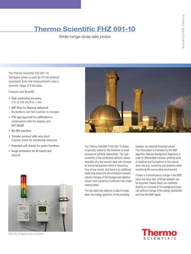 Thermo Scientific FHZ 691-10: Wide-Range Dose Rate Probe | PDF ...