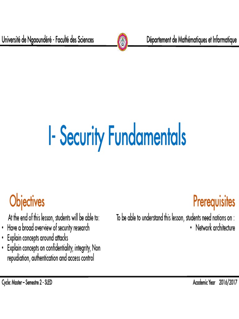 1 Security Fundamentals | PDF | Encryption | Computer Network