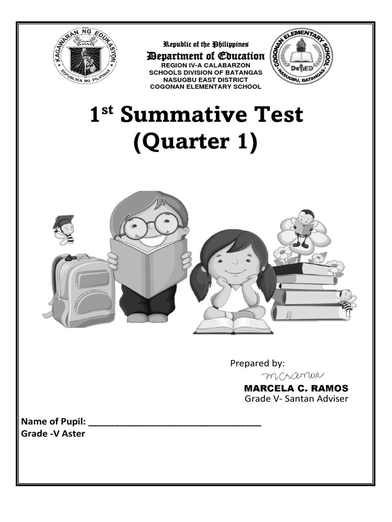 1ST Summative Test 1st Quarter-Set B | PDF