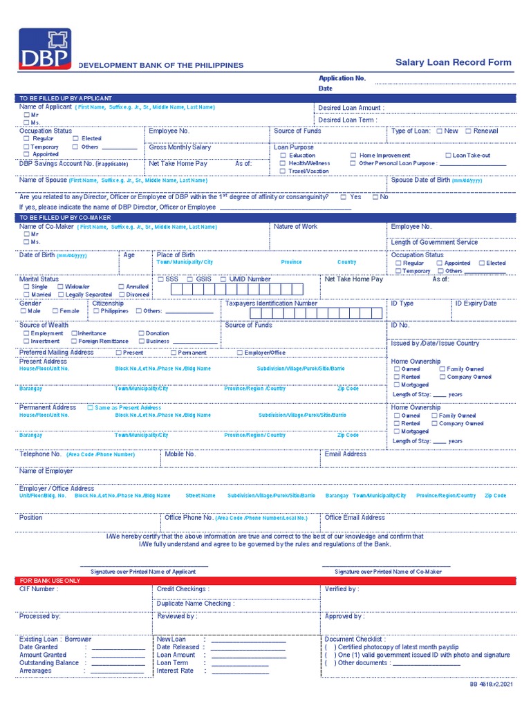 Salary Loan Record Form Rev2 (8.5 X 13) | PDF | Loans | Credit
