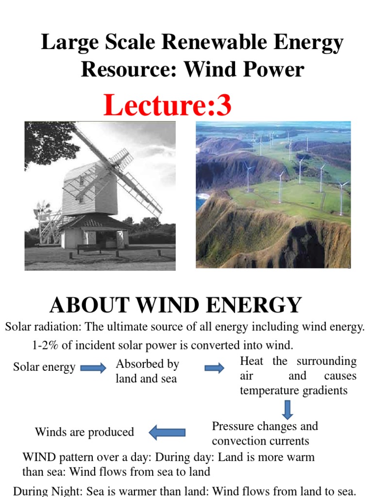 Lecture3 Wind Energy | PDF | Offshore Wind Power | Wind Turbine