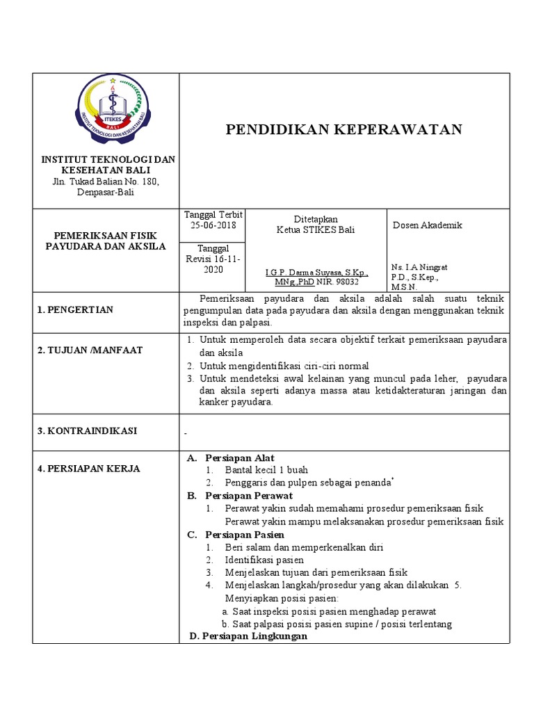 Pemeriksaan Fisik Payudara dan Aksila | PDF