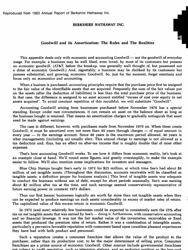 Goodwill and Its Amortization the Rules and the Realities | Goodwill ...
