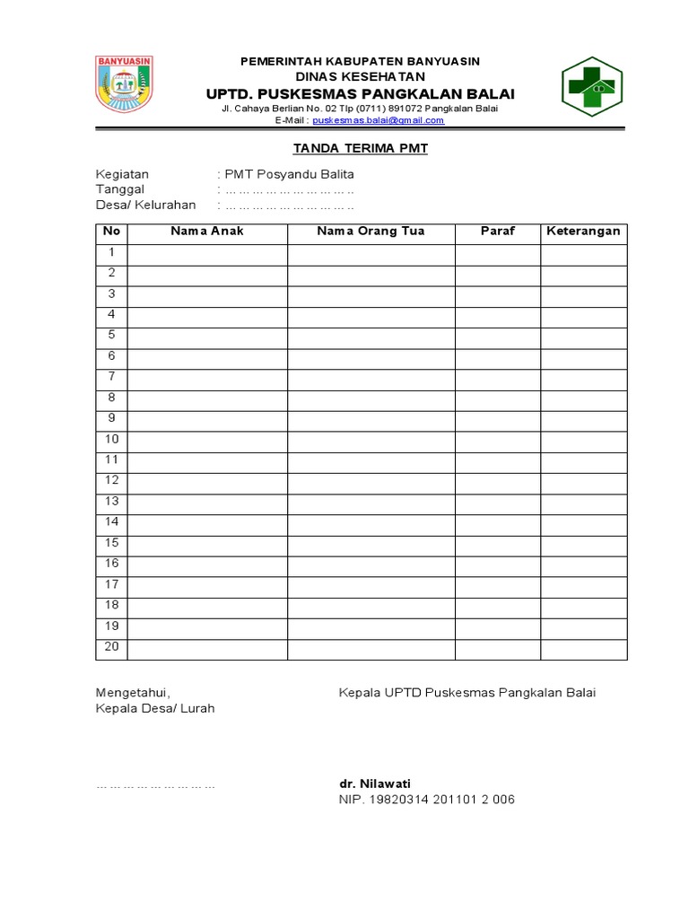 Tanda Terima PMT | PDF