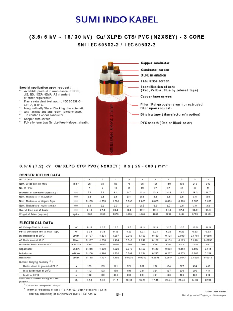 (3c X 50mm) N2xsey | PDF | Alternating Current | Insulator (Electricity)