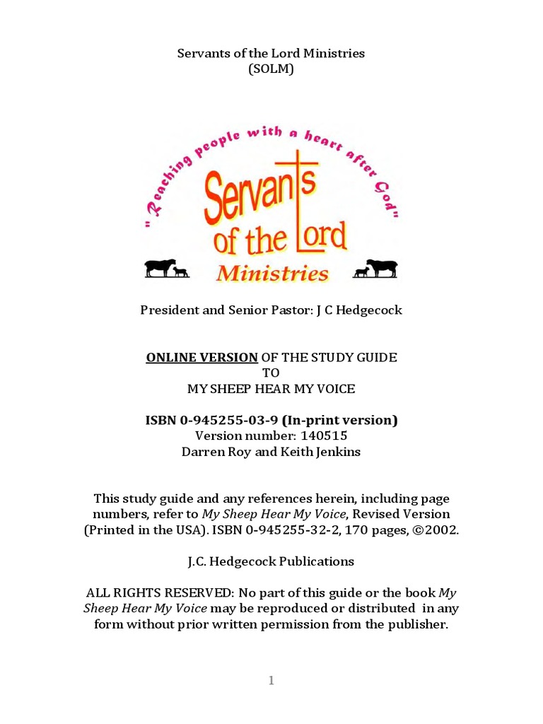 My Sheep Hear My Voice Study | PDF | Jesus | Adam