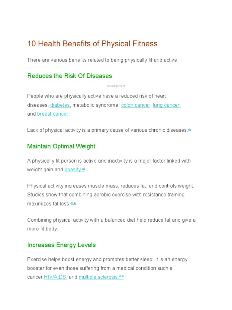 10 Health Benefits of Physical Fitness: Reduces The Risk of Diseases ...